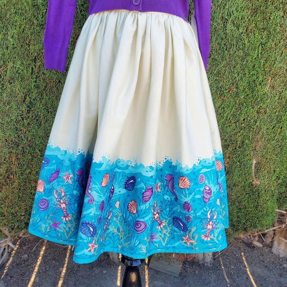 Collectif | Skirts | Collectif Jasmine Seashell Border Print Skirt Nwt ...
